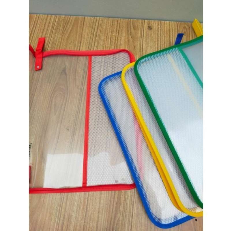 Jual Dataflex Map Plastik Resleting Zipper Bag Pake Jaring Orange Di