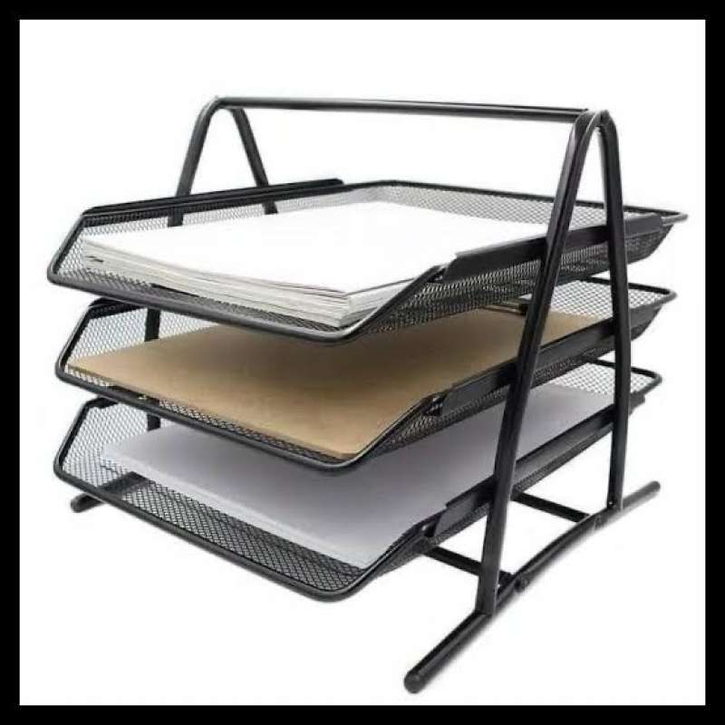 Jual rak dokumen kertas elevated letter tray 3 susun besi di Seller ...