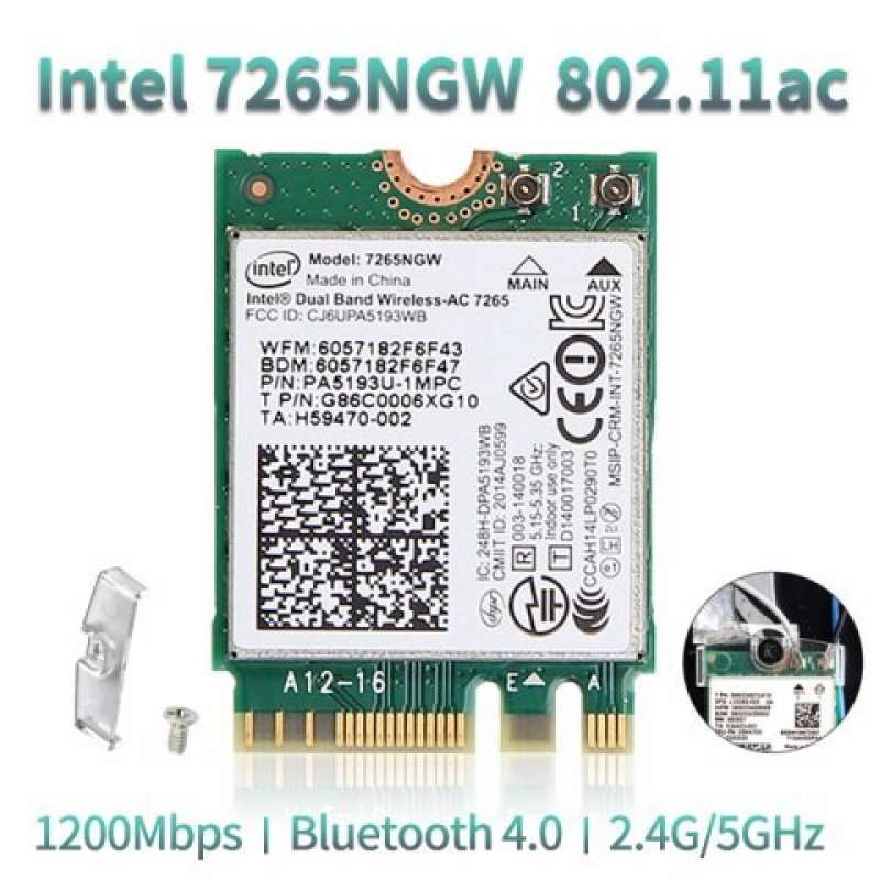 Promo Intel 7265 Wifi 5 Dual Band Ac Wireless Bt 4.2 Pci Express Pcie ...