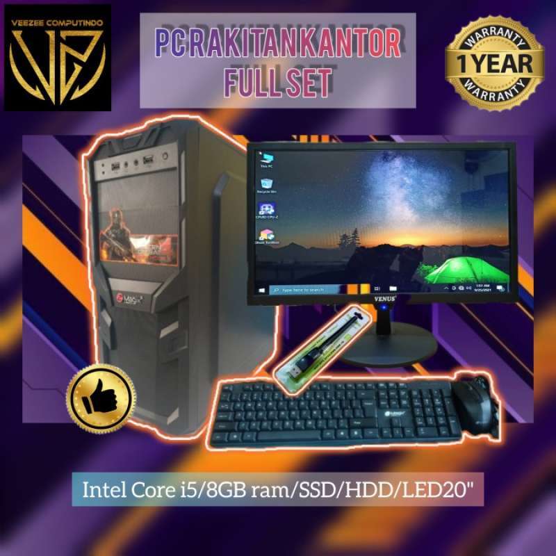 Jual PC Rakitan Komputer CPU Kantor Intel Core I5 RAM 8GB SSD HDD Di Seller Veezee Computindo