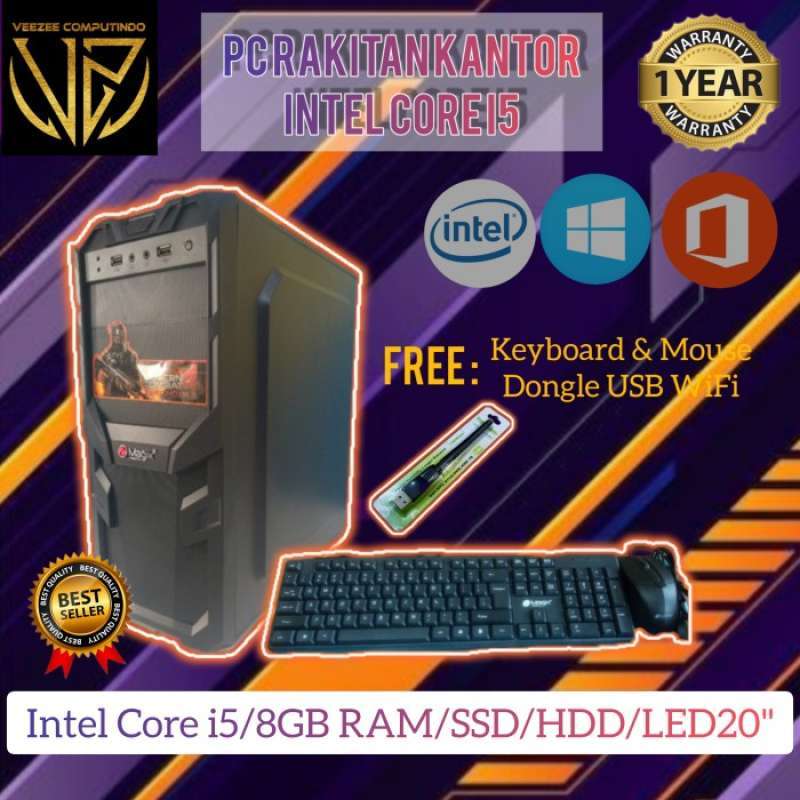 Jual PC Rakitan Komputer CPU Kantor Intel Core i5 RAM 8GB SSD HDD di Seller Veezee Computindo ...
