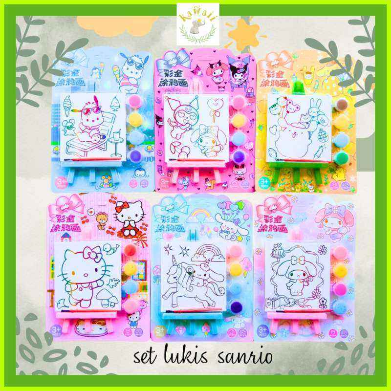 Jual Set Lukis Mini Anak Mainan Edukasi Mewarnai Motif Sanrio Lucu ...