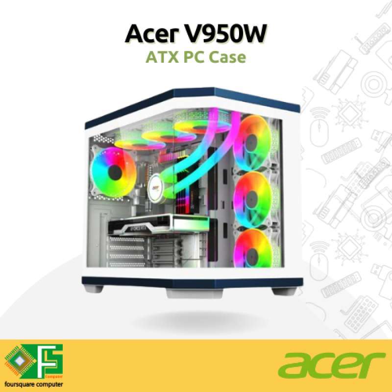 Jual Acer V950w White Tempered Glass | Casing Pc Atx | Cpu Pc Case ...