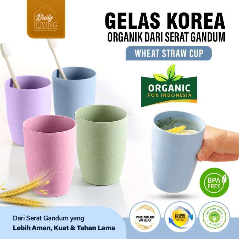 Promo Gelas Serat Gandum Korea Premium Daily Living Wheat Straw Cup Eco ...
