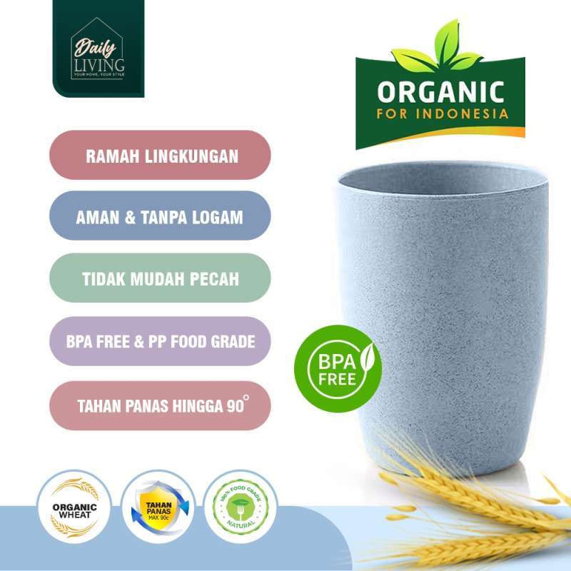 Promo Gelas Serat Gandum Korea Premium Daily Living Wheat Straw Cup Eco ...