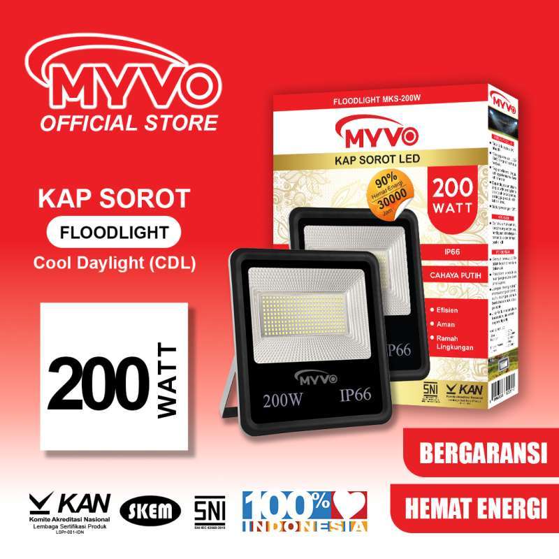 Jual MYVO Lampu LED Kap Sorot 200 Watt IP66 Floodlight Cahaya Putih di ... Jual MYVO Lampu LED Kap Sorot 200 Watt IP66 Floodlight Cahaya Putih di ...