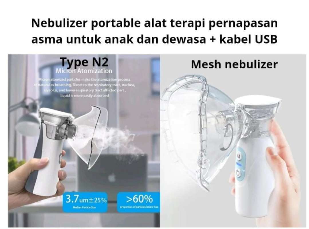 Promo Alat Nebulizer Portable Terapi Pernapasan Asma Dengan Kabel Usb ...