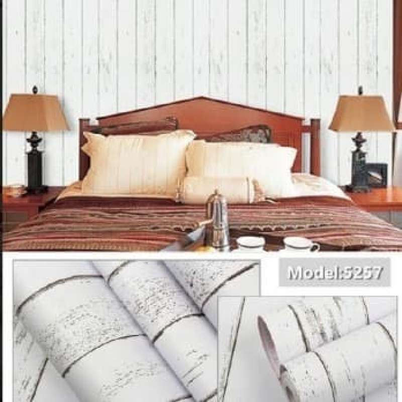 Jual Home Wallpaper Sticker Dinding Kayu Putih 45cm X 10 M Di Seller
