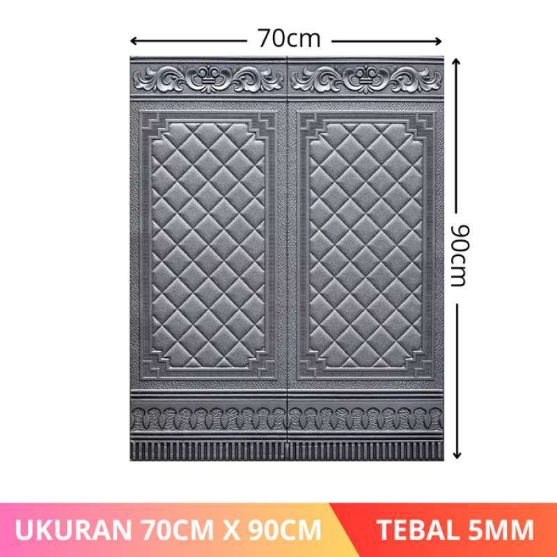 Jual Wallpaper Dinding 3d Foam Wall Panel Bata 70cm X 77cm Tebal 5mm - Pintu Abu-abu Di Seller ...