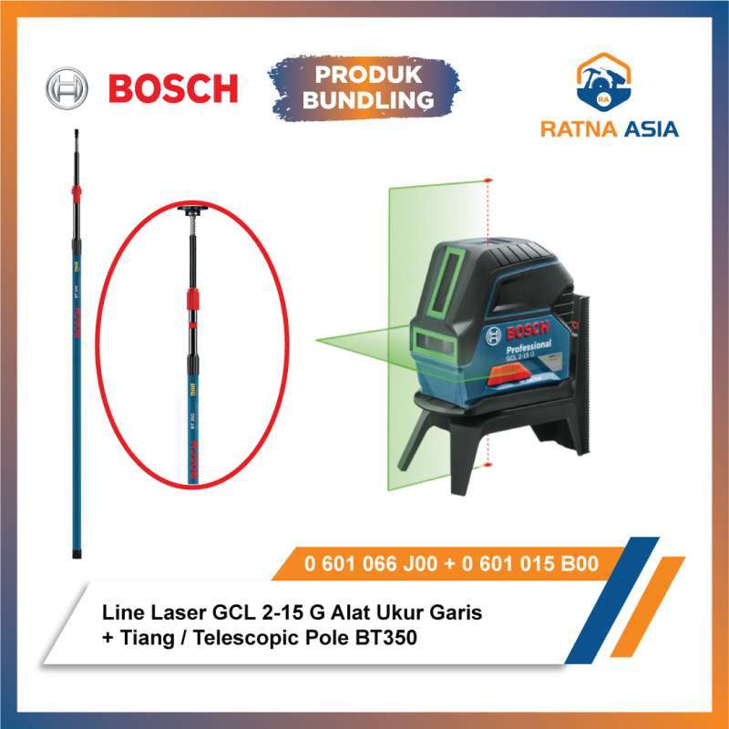 Jual Combi Laser Digital Bosch GCL 2-15 G + Bosch Tiang Teleskopic ...