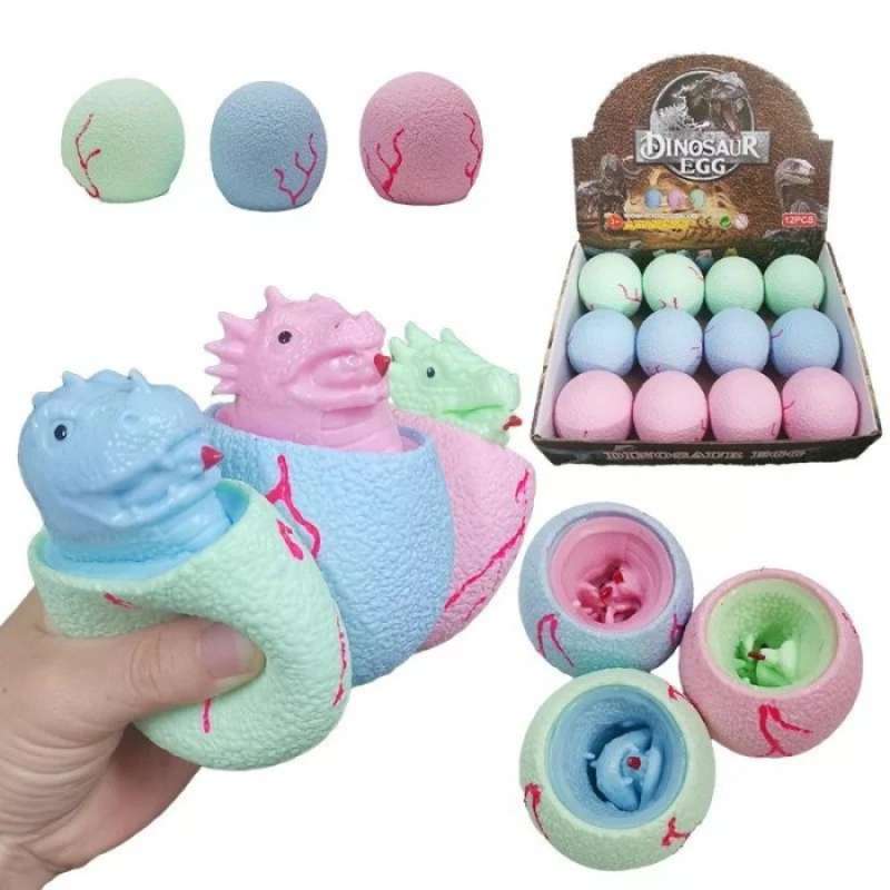 Promo DINO EGG SQUEEZE POP UP FIDGET TOYS cfc dinosaurus pencet viral ...
