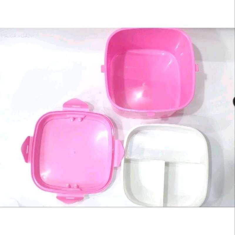 Jual Rantang Makan Susun Satu Segi/ Lunch Box Plastik Ssj - Pink Di ...