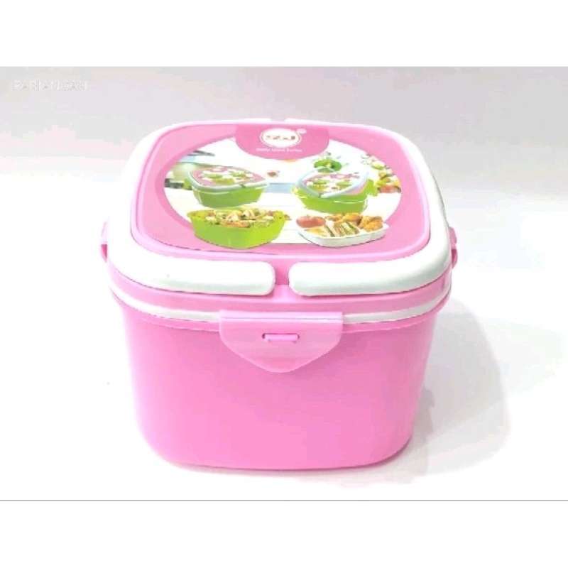 Jual Rantang Makan Susun Satu Segi/ Lunch Box Plastik Ssj - Pink Di ...