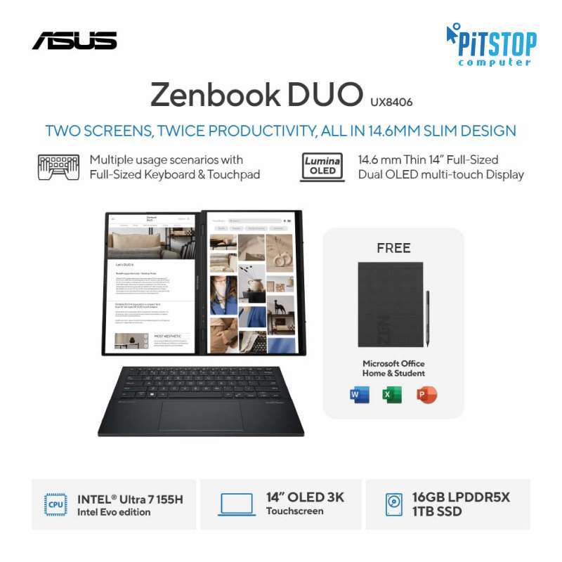 Jual Asus Zenbook Duo Ux Ma Oleds Intel Core Ultra H Ram Gb Ssd Tb Oled Touch