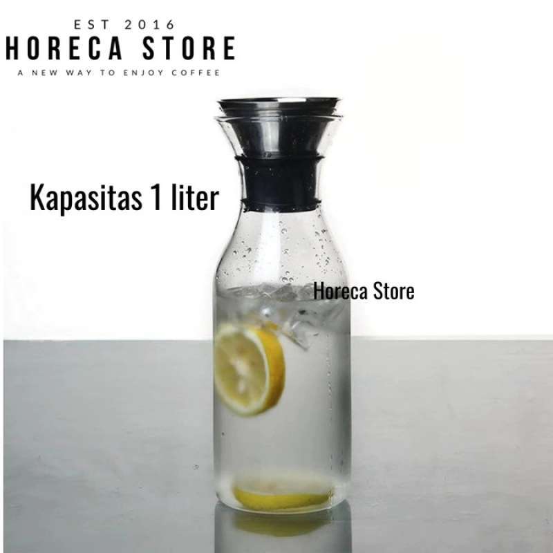Promo Water Pitcher 1 liter - Botol kaca 1000ml untuk air dingin Diskon ...