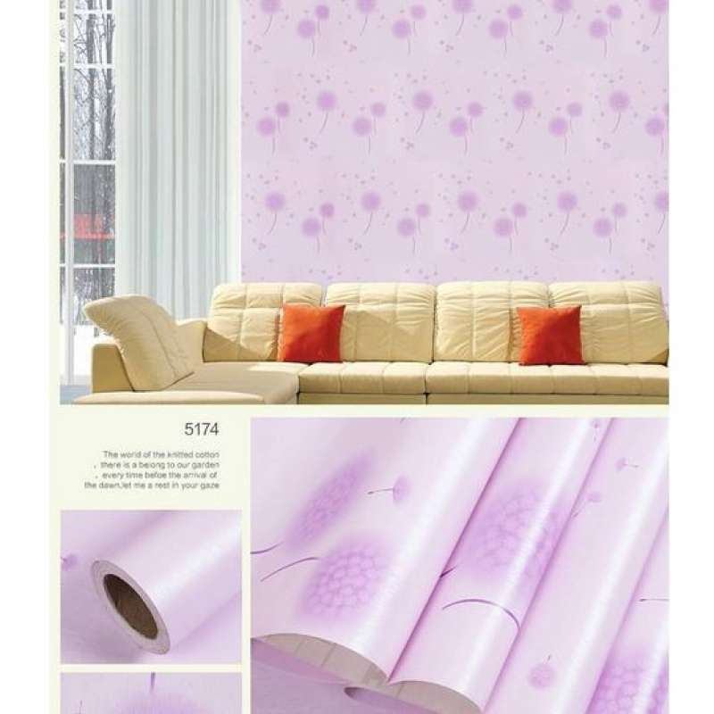 Jual Wallpaper Stickers Dinding Motif Bunga Warna Ungu Di Seller Grand ...