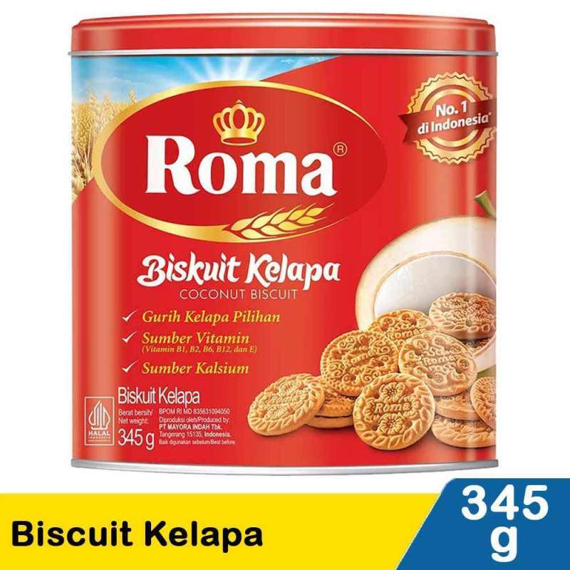 Jual Roma Biscuit Kelapa 345g / 345gr / 345 Gram Coconut Biscuit Snacks ...