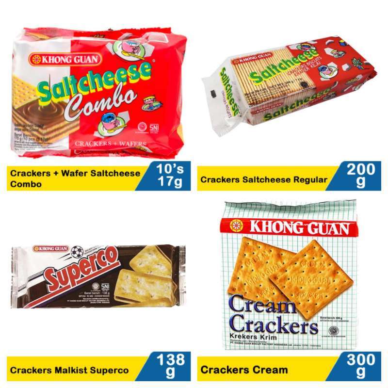 Jual Khong Guan Crackers Varian Cream Krekers Krim Saltcheese Regular Kraker Keju Malkist