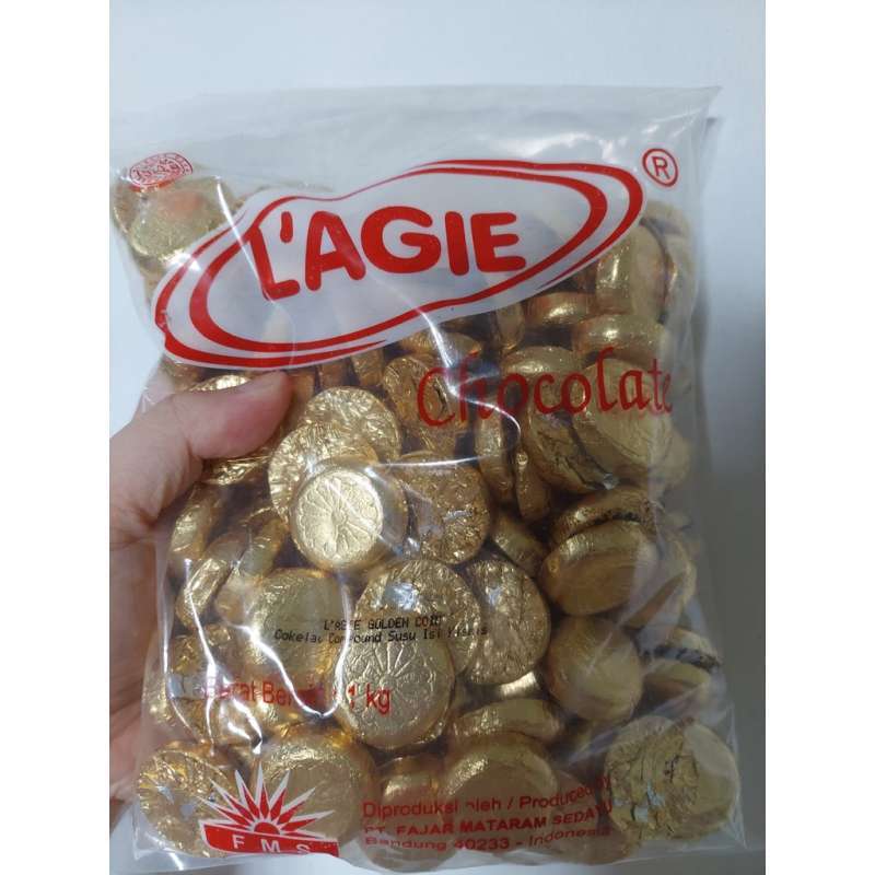 Jual Lagie Golden City Chocolate Choco Ball Gold Coin Halal 1kg / 1 Kg ...