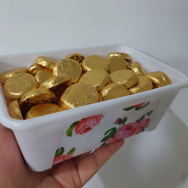 Jual Lagie Golden City Chocolate Choco Ball Gold Coin Halal 1kg / 1 Kg ...