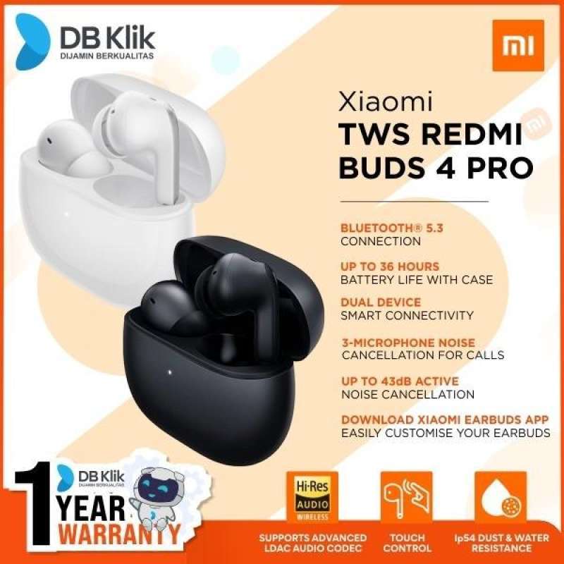 Jual Tws Xiaomi Redmi Buds 4 Pro Anc 43db Ldac Konektivitas Ganda ...