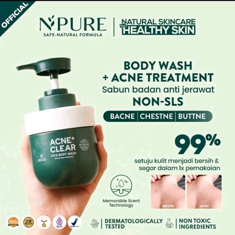Promo Npure Clear Cica Body Wash Anti Acne Sabun Mandi 300ml Diskon 53% ...