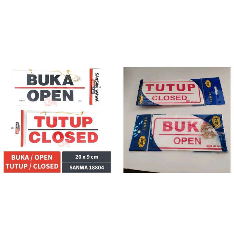 Jual Acrylic open closed sign board gantungan buka tutup pintu toko Di ...
