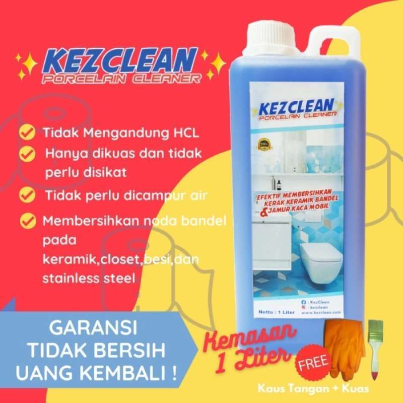 Jual Pembersih Keramik Porclean Jamur Kaca Kamar Mandi 1l Kezclean Di ...