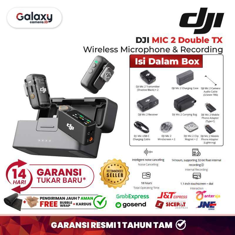 Jual Dji Mic 2 Double Tx 2 Person Wireless Microphone & Recording Resmi ...