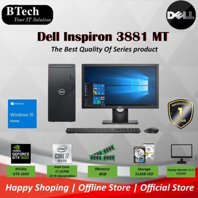 Promo Dell Inspiron 3881 Mt I7-10700 8gb/512gb Ssd/vga 4gb/w10home Sl ...