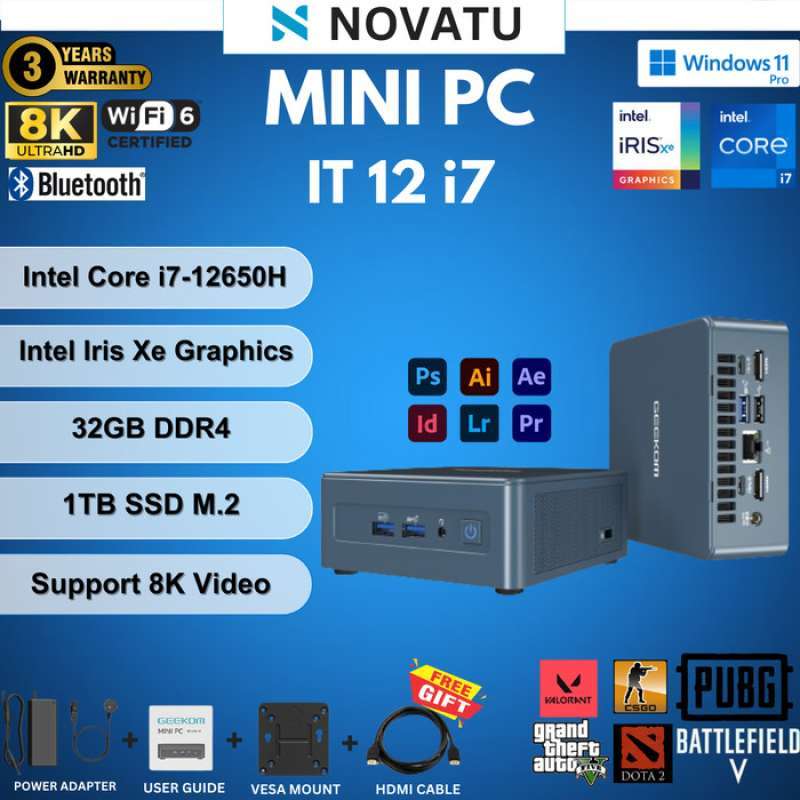 Promo Mini Pc Geekom Intel Core I7-12650h 32gb/1tb Win11 Diskon 23% Di ...
