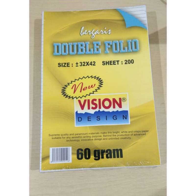 Jual Kertas Double Folio Bergaris Vision Isi 200 Lembar Di Seller Tg ...