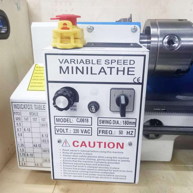 Jual Elmazhgang Mesin Bubut Mini Lathe Wood Metalworking 550w Cj0618 ...