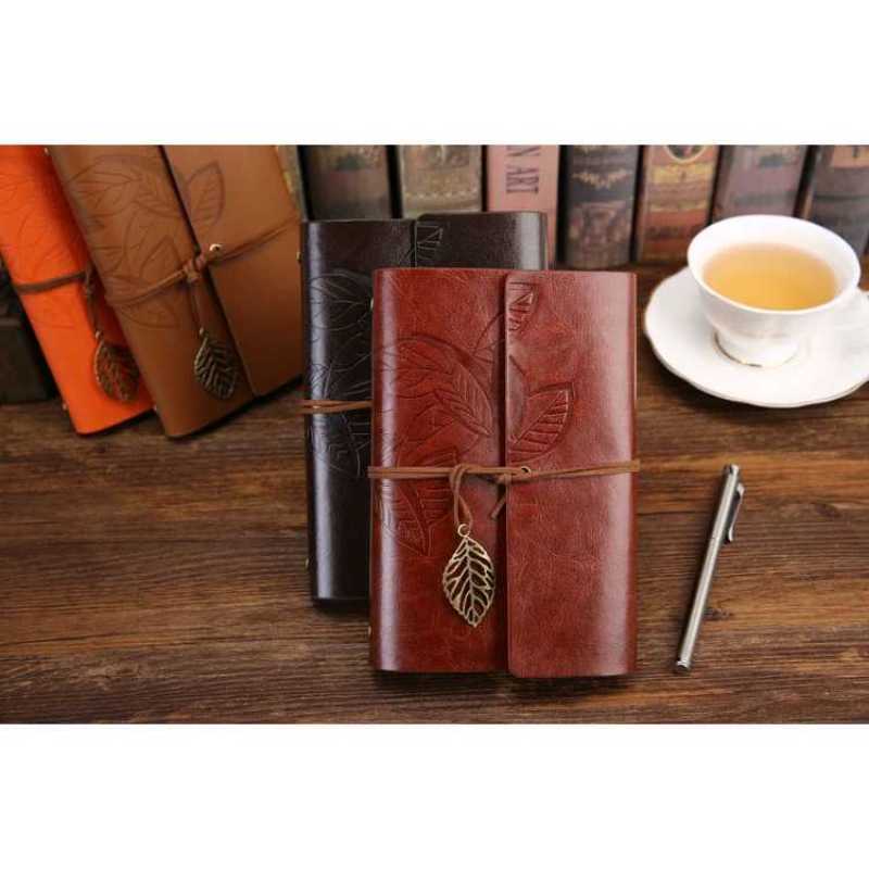 Promo Phantaci Buku Catatan Binder Kulit Retro Leaf Kertas B7 Bsd666 ...