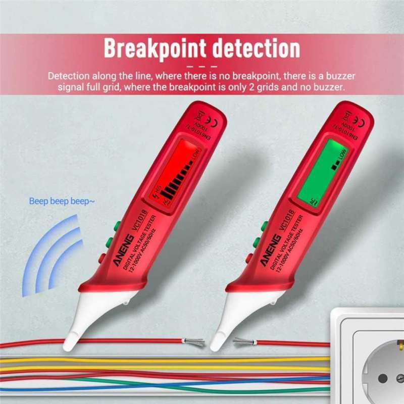 Jual Tespen Tester Non Contact Ac Voltage Detector 12-1000v Vc1018 ...