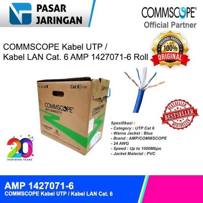 Promo Commscope Kabel Utp / Kabel Lan Cat. 6 Amp 1427071-6 Roll / Box ...