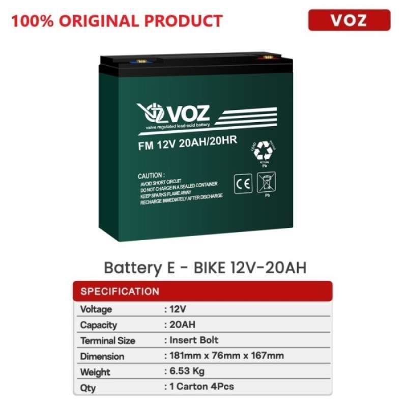 Promo Voz E-bike 12v 20 Ah Aki Kering Baterai Sepeda Motor Listrik Diskon 23% Di Seller ...