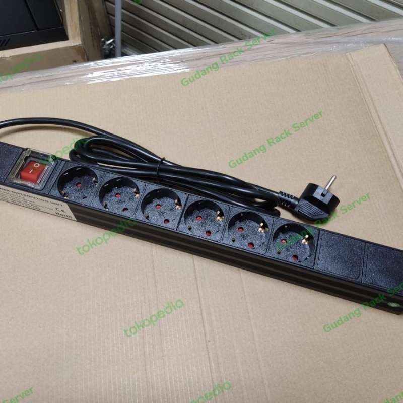 Jual Pdu 6 Port Rack Mount 19 Inch 1 U Power Distribution Unit - Input ...