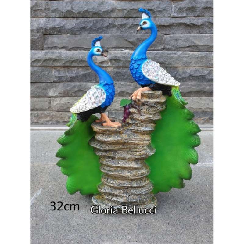 Promo Patung Pajangan Burung Merak Miniatur Bird Peacock Taman Kolam ...