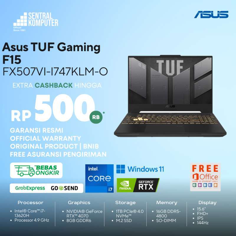 Jual Asus Tuf F15 Fx507vi - I7-13620h Rtx 4070 16gb Ddr5 1tb Ssd Win 11 ...