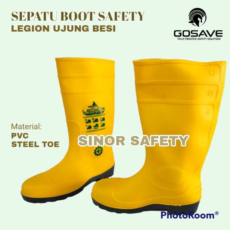 Jual Sepatu Boot Rubber Safety Legion Karet Ujung Besi Steel Toe Proyek ...