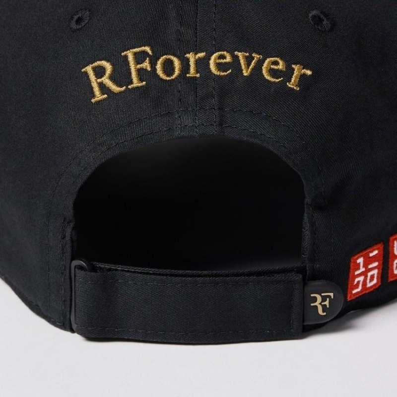 Promo Topi Tenis Uniqlo Roger Federer Black Gold Tennis Cap Original ...