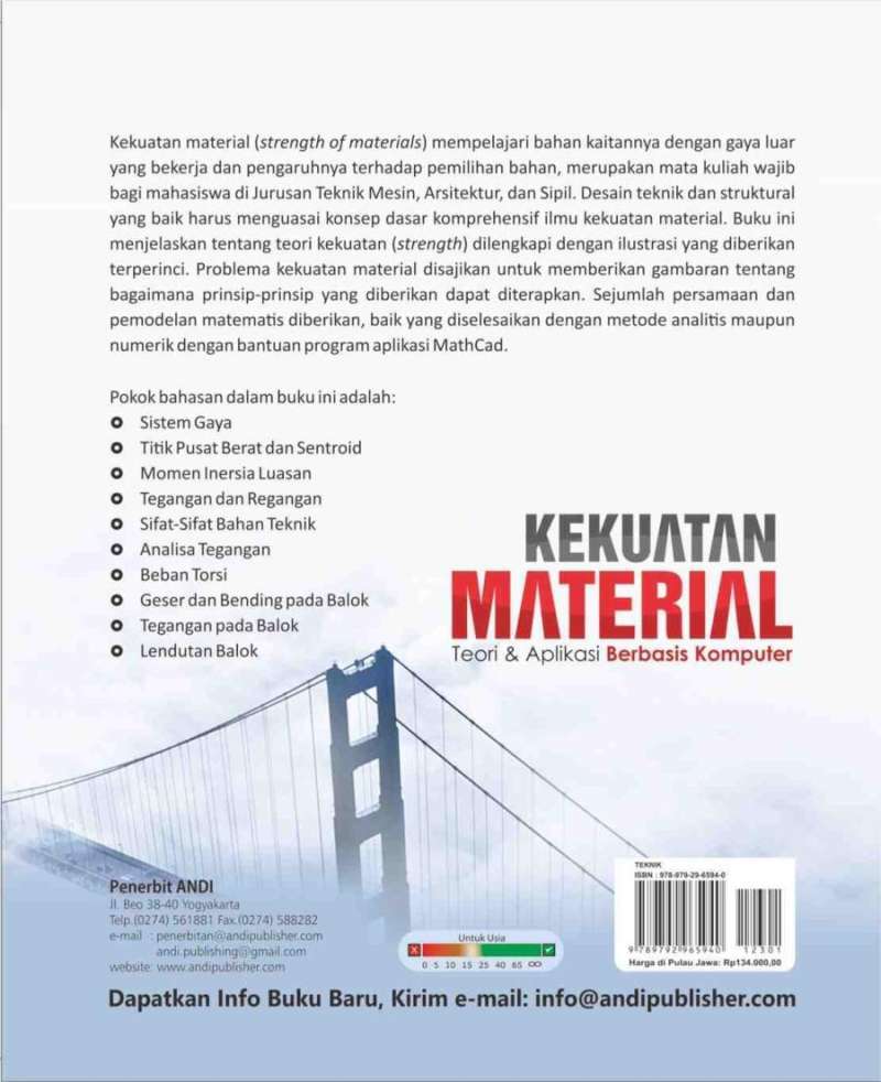 Jual Buku Kekuatan Material, Teori Dan Aplikasi Berbasis Komputer Di ...