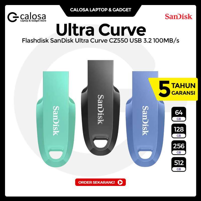 Jual Flashdisk Sandisk Ultra Curve Cz550 Usb 3.2 100mb/s Flash Drive ...