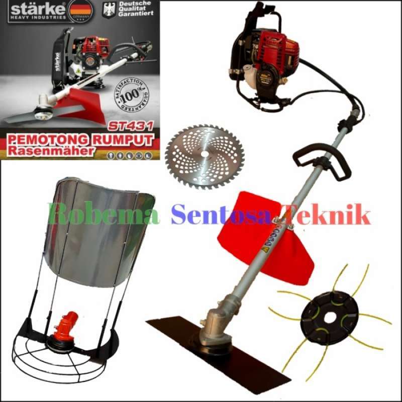 Promo Mesin Potong Rumput + Sebeng Tudung Padi Model Merk Starke 4 Tak ...