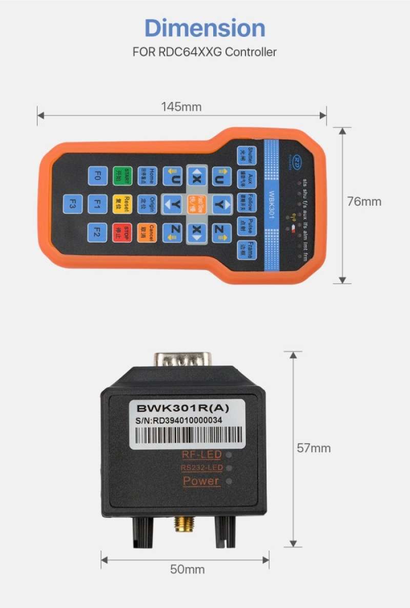 Promo Co2 Laser Ruida Wireless Controller Bwk301r Portable Cutting Rdc ...