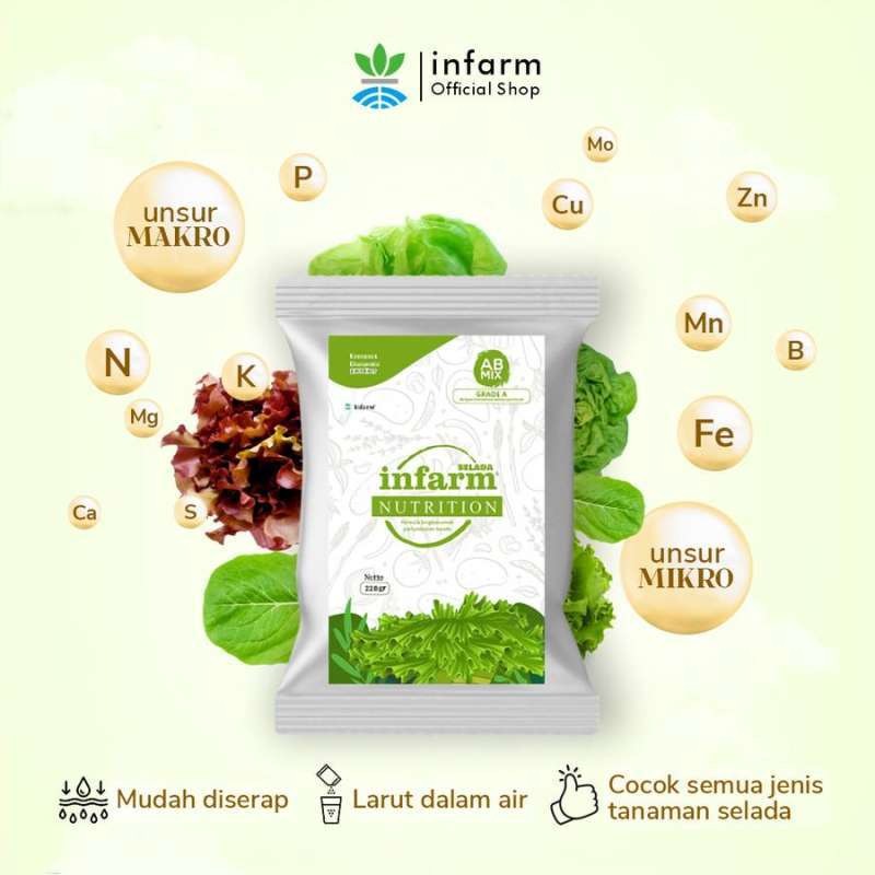 Jual Infarm - Nutrisi Ab Mix Selada Pupuk Hidroponik / Konvensional ...