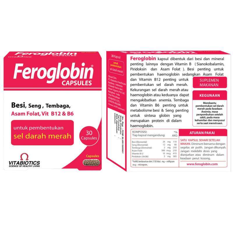 Jual Vitabiotics Feroglobin 30 Capsules Vitamin B Asam Folat Di Seller ...