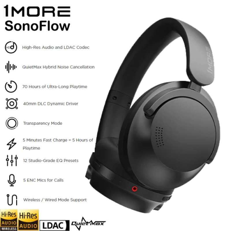Promo 1more Sonoflow Wireless Active Noise Cancelling Headphones Diskon 33% Di Seller Mba Ayu ...