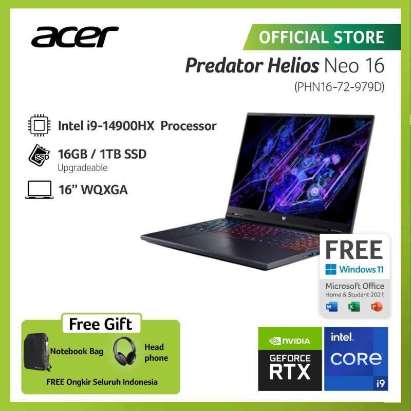 Promo Acer Laptop Gaming Predator Helios Neo 16 Phn16-72-979d Graphics ...